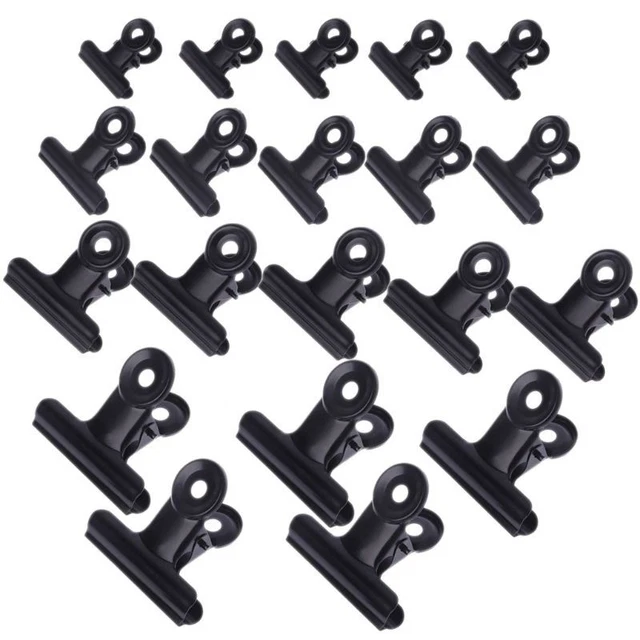 5PCS LETTER CLIPS Stainless Steel Black Metal Paper File Binder Clips ...