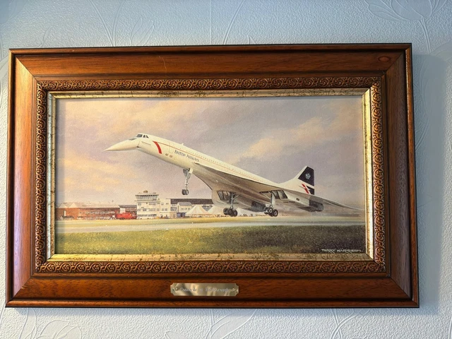 BRITISH AIRWAYS CONCORDE At Farnborough Terry Harrison Signed Framed ...