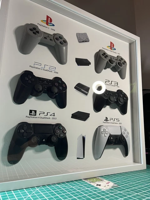 SONY PLAYSTATION EVOLUTION Controller Teardown in shadow box display. £ ...