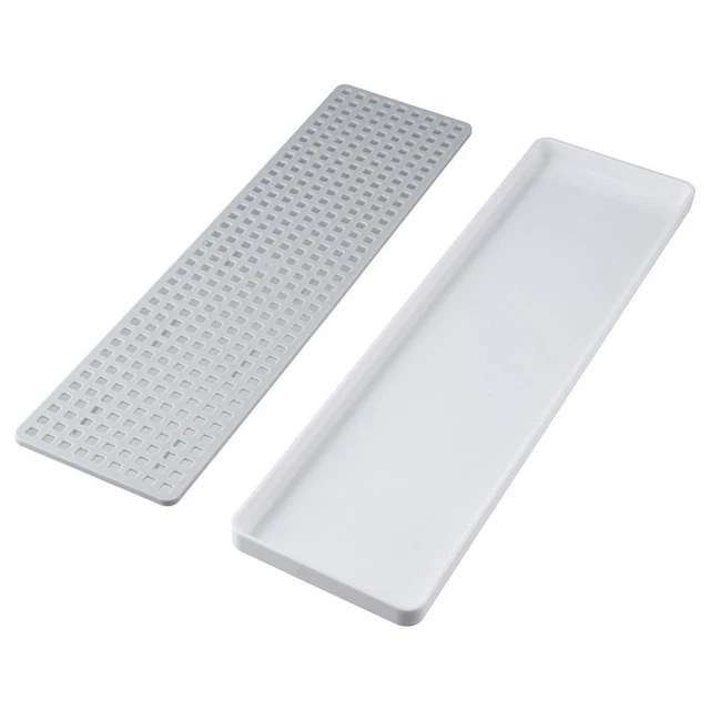 RECTANGLE DRYER TRAY Fruit Plastic Dish Drainer Drain Rack Kitchen ...