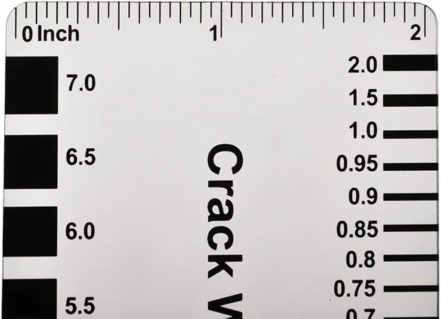 CONCRETE CRACK WIDTH Ruler, Crack Ruler Range 0.004-0.100 Inches (0.10 ...