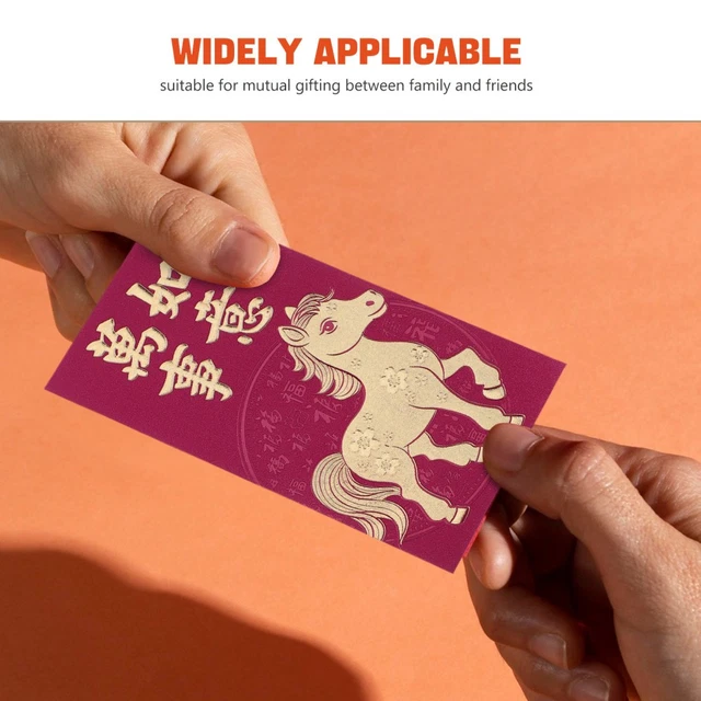 60 PCS 2026 Horse Red Envelopes Chinese New Year Lucky Money Cash Paper ...