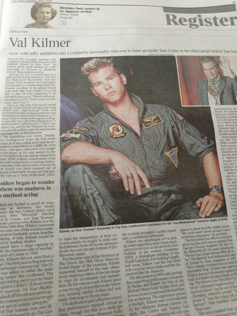 VAL KILMER, ACTOR - The Times Obituary Dated 3 April 2025 £5.92 - PicClick UK