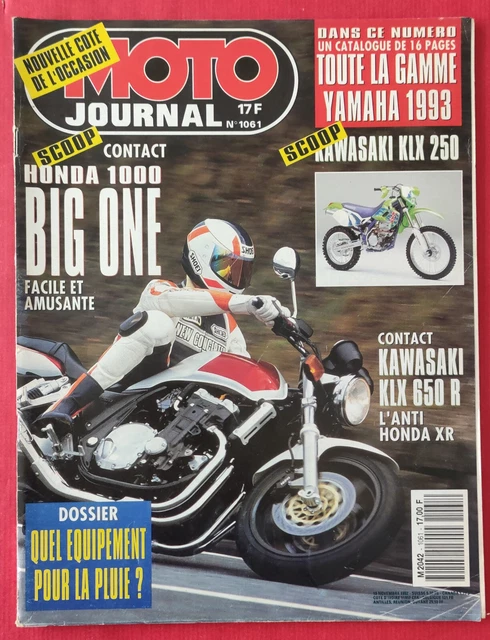 MOTO JOURNAL N° 1061 No 1992 HONDA 1000 KAWASAKI KLX 250 YAMAHA Voir ...