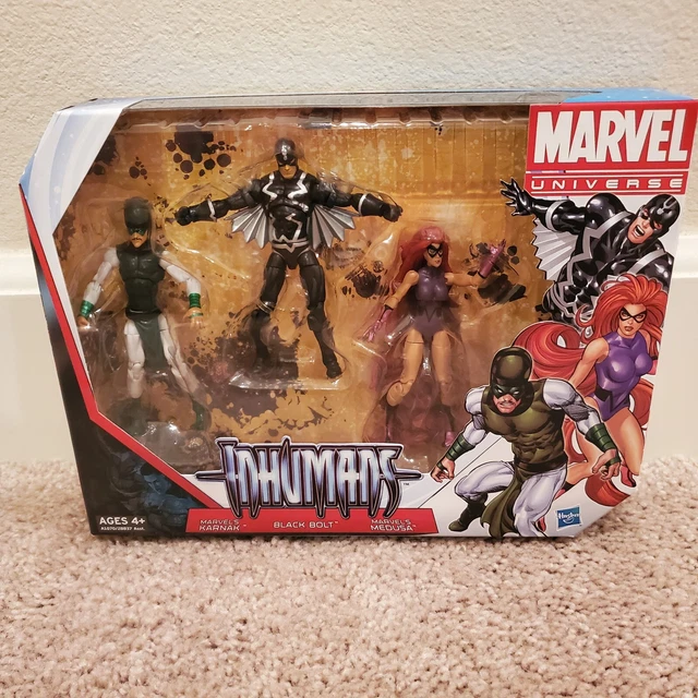 MARVEL UNIVERSE 3.75 3 pack Inhumans Karnak Black Bolt Medusa action ...