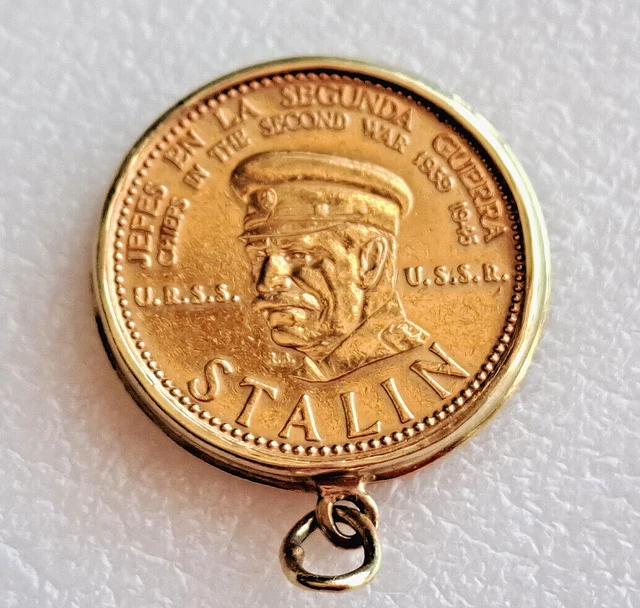 GOLD MÜNZE / Medaille , Joseph Stalin ,gefaßt . Gold 900.ca 7,4 Gramm ...