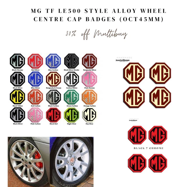 MG TF LE500 MGF Alloy Wheel Centre Caps Badges Insert Emblems 55mm Hub ...