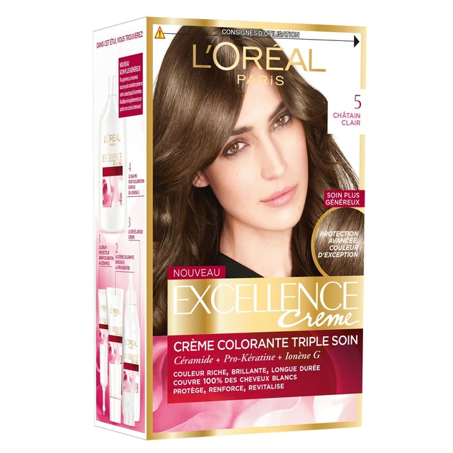 L'OREAL PARIS EXCELLENCE CREAM 5 Light Chestnut Permanent Coloring £21. ...
