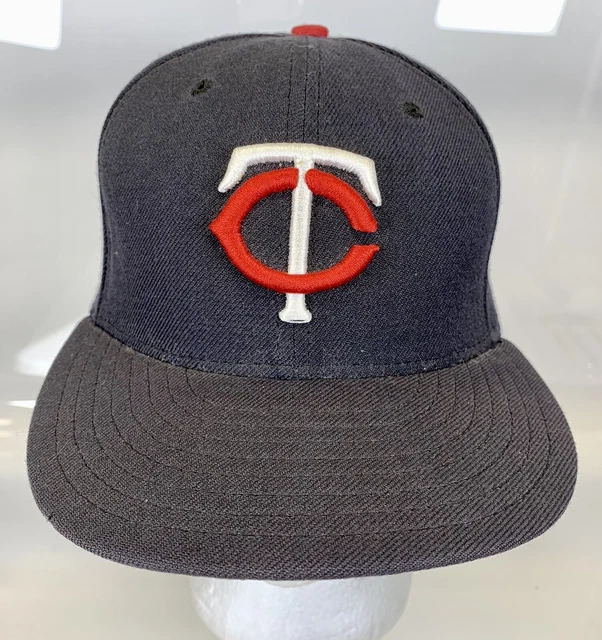 MINNESOTA TWINS BLUE TC Logo New Era 5950 Fitted Hat Cap Size 7 Wool ...
