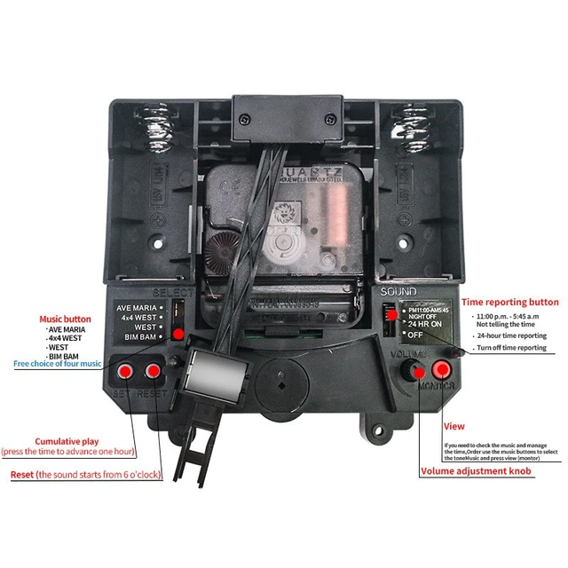 DURABLE WESTMINSTER CHIME Box For Movement With Hour Trigger Switch ...