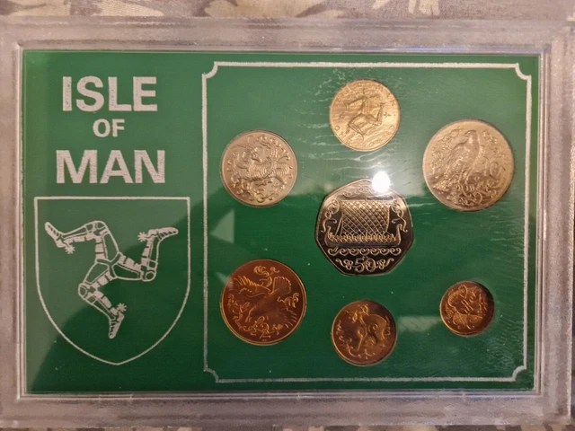 ISLE OF MAN Proof 7 Coin Set 1980 Decimal Coins £35.00 - PicClick UK