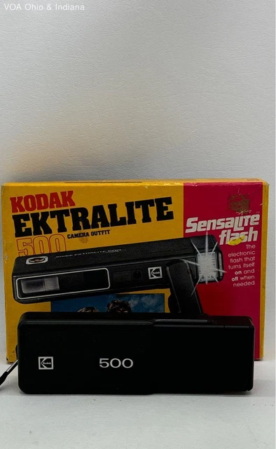 VINTAGE 1980S KODAK Ektralite 500 Flash Camera Original Box Untested As ...