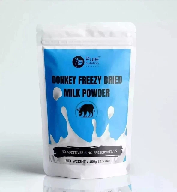 100% NATURAL DONKEY FREEZE DRIED MILK POWDER ORGANIC (50GM to 1000GM ...