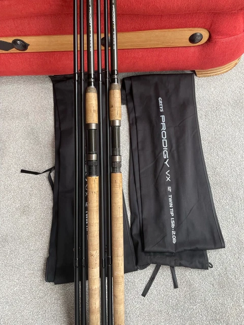NOW POST 2X Greys prodigy rods VX twin tip 12’ 1.5ib-2lb Hardly used ...