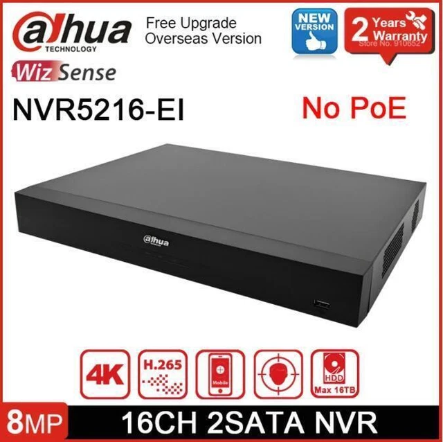 DAHUA NVR5216-EI 4K AI NVR 16CH 2SATA WizSense 1U Recorder Gesichtserkennung Neu EUR 300,00 ...