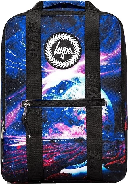 HYPE BLUE & Purple Galaxy Space Boxy Backpack £24.99 - PicClick UK