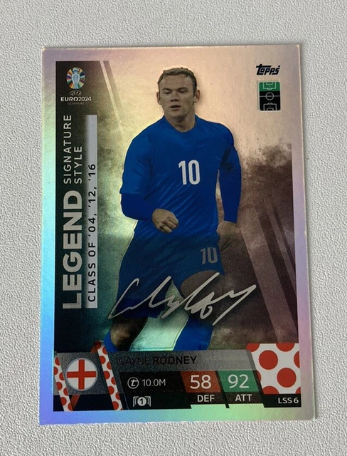 TOPPS MATCH ATTAX Uefa Euro 2024 Legend Signature Style Wayne Rooney ...