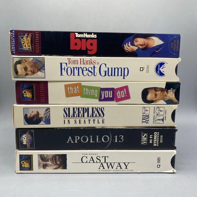 6 VHS TOM Hanks Movies Big-Cast Away-Apollo 13-Sleepless In Seattle-Forrest Gump £8.65 - PicClick UK
