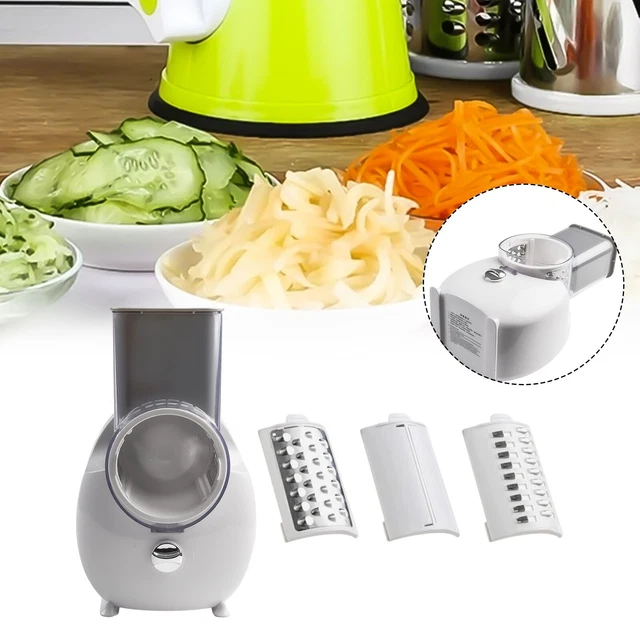 ROTARY ELECTRIC VEGETABLE Chopper Shredded Grater Slicer in 3 Different ...