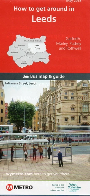 METRO - BUS Map & Guide - How To Get Around Leeds - May 2018 EUR 5,51 ...