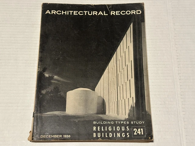 ARCHITECTURAL RECORD MAGAZINE December 1956 vintage MCM Design Churches ...