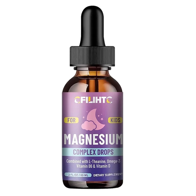 KIDS MAGNESIUM LIQUID Drops-Magnesium Glycinate Liquid for Kids ...