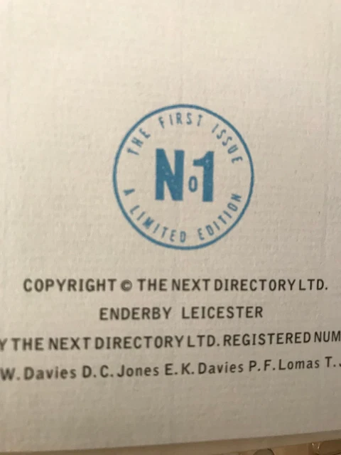 THE ORIGINAL NEXT Directory Catalogue Issue No 1 £10.00 - PicClick UK