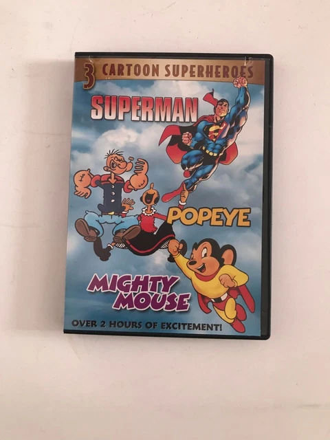 3 CARTOON CLASSICS Superhero's DVD Superman, Popeye, Mighty Mouse Over ...
