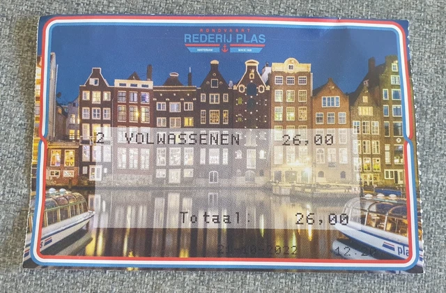 TICKET BATEAU VISITE des canaux Amsterdam - Rederij Plas - 2 personnes ...