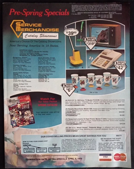 VINTAGE SERVICE MERCHANDISE April 1979 Catalog Showrooms Pre-Spring ...