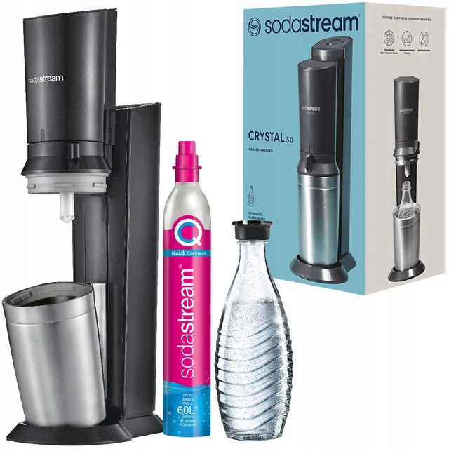 SODASTREAM CRYSTAL 3.0 Schwarz Wassersprudler,1Flasche,60L Cylinder ...