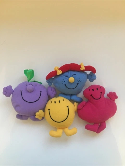 MCDONALDS MR MEN soft push toy bundle X4 Naughty, Happy, Greedy ...