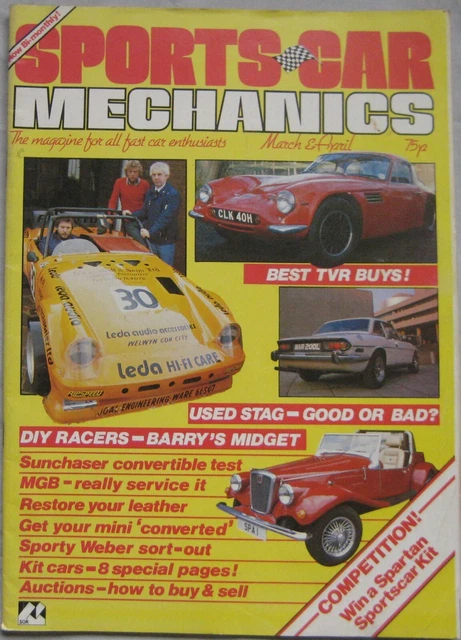 SPORTS CAR MAGAZINE March - April 1983 featuring Triumph Stag, TVR £8. ...