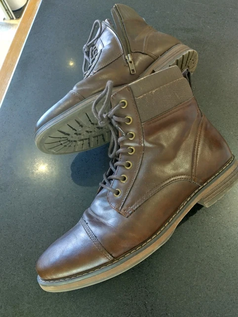 MEN'S MARKS AND Spencers Men's Leather Lace Up / Zipped Boots £36.08 ...