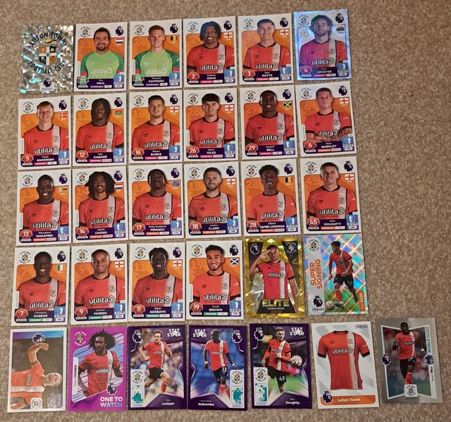 PANINI PREMIER LEAGUE 2024 Stickers Luton Town Complete Set 31 Stickers ...