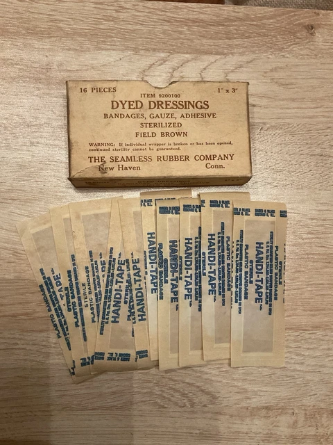 RARE US WW2 ADHESIVE COMPRESS 1inx3in SEAMLESS RUBBER ORIGINAL - MED ...