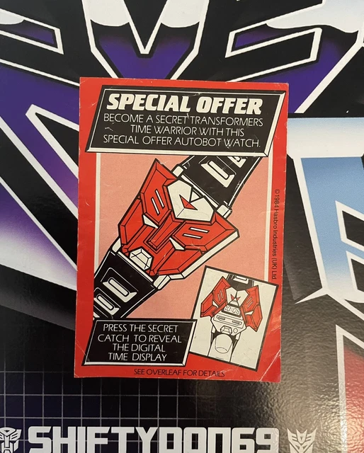 TRANSFORMERS G1 VINTAGE Autobot Optimus Prime digital watch 1984 ...