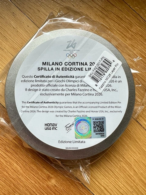 2026 FAZZINO OLIMPIADI Pin Badge Milano Cortina Limited edition spilla ...