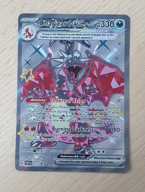 POKEMON SCARLET & Violet Paldean Fates CHARIZARD EX SVP074 Shiny Full ...