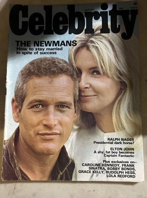 CELEBRITY MAGAZINE AUG 1975 Paul Newman Cover Elton John Ralph Nader ...
