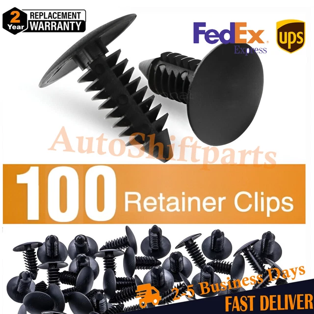 100X BUMPER FASTENER Clips Auto Car Hole Plastic Rivets Retainer Fender ...