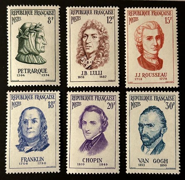 TIMBRE FRANCE SÉRIE Personnages Etrangers de 1956, N° 1082à 1087 neuf** EUR 3,00 - PicClick FR