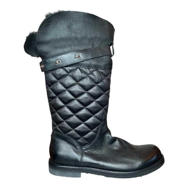 CESARE PACIOTTI SHEARLING Quilted Leather Boots Us 11 Italian Mens ...