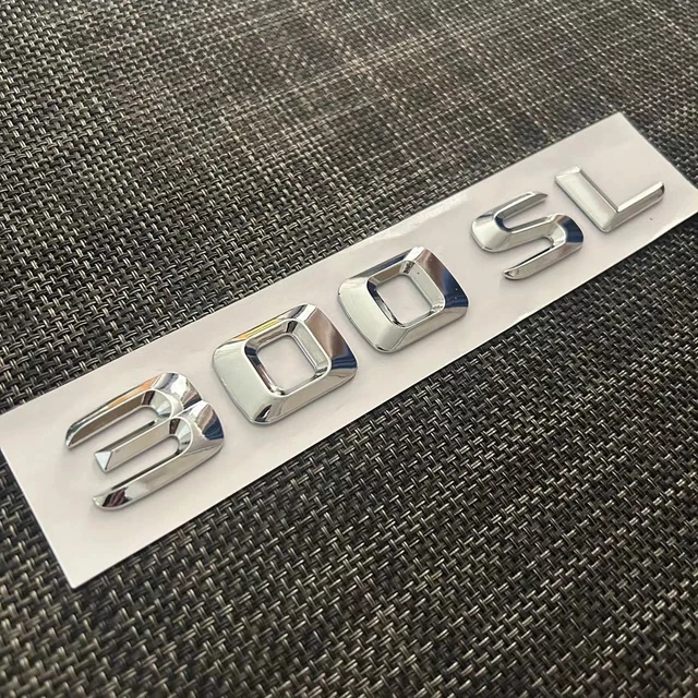 MERCEDES BENZ 300SL Schriftzug Emblem Aufkleber Chrom R107 Typenschild ...