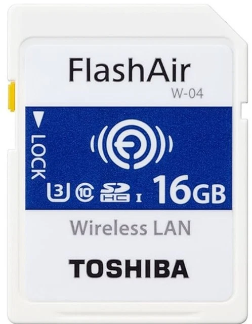 TOSHIBA FLASHAIR W-04 16GB Latest Firmware Upgraded Wireless Memory ...