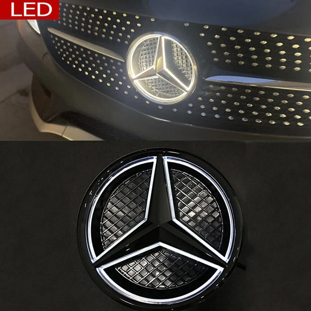 Mercedes Star Emblem Illuminated LED Light Grill Badge Star Emblem For ...