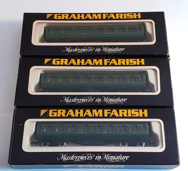 GRAHAM FARISH N Gauge - 0623 - Rake Of 3 57Ft Mainline Coaches Southern ...