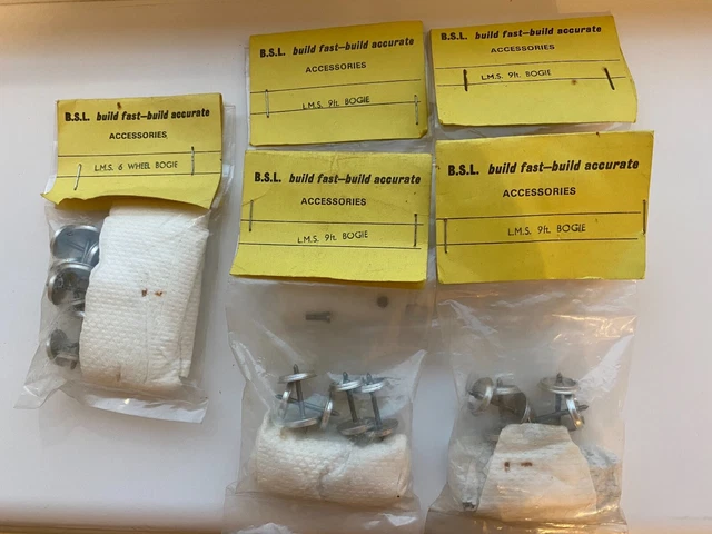 BSL OO GAUGE COACH BOGIE KITS LMS 4 x 4 wheel, 1 x 6wheel with Jackson ...