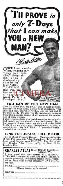 CHARLES ATLAS DYNAMIC-TENSION Bodybuilding Course 5 ADVERT 1950s Print ...