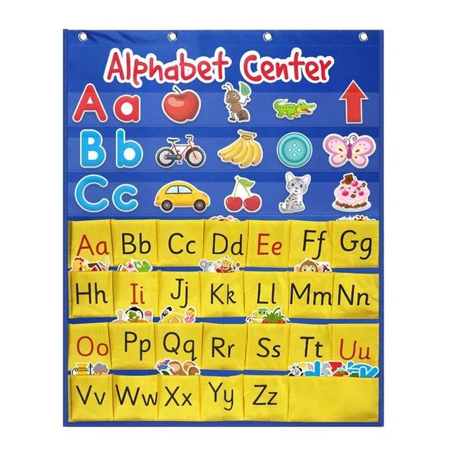 ALPHABET CENTER POCKET Chart Letter Recognition for Child Learning Home ...